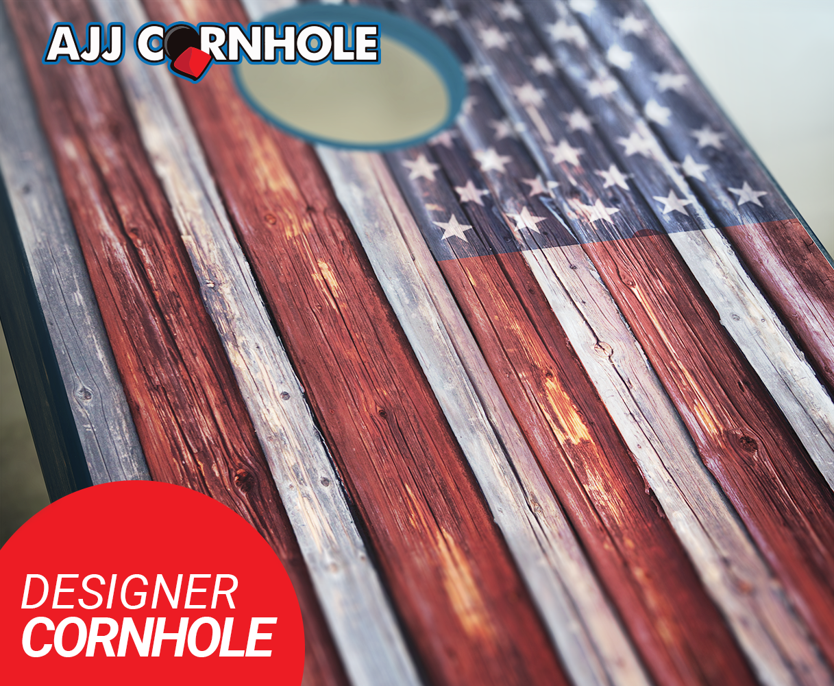 American Flag Cornhole Boards | Rustic Cornhole Boards AJJ Cornhole