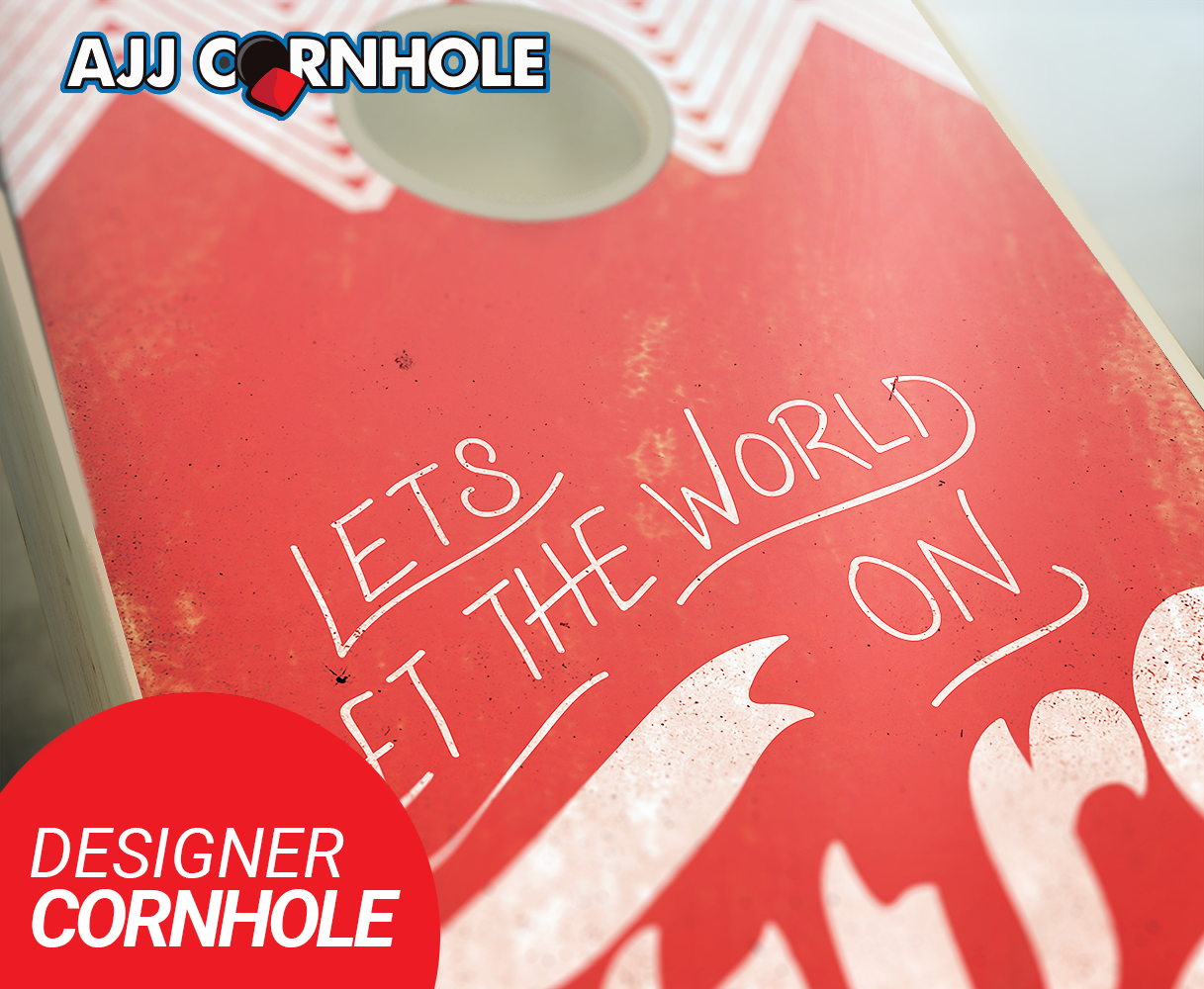 "World On Fire" Cornhole Set AJJ Cornhole